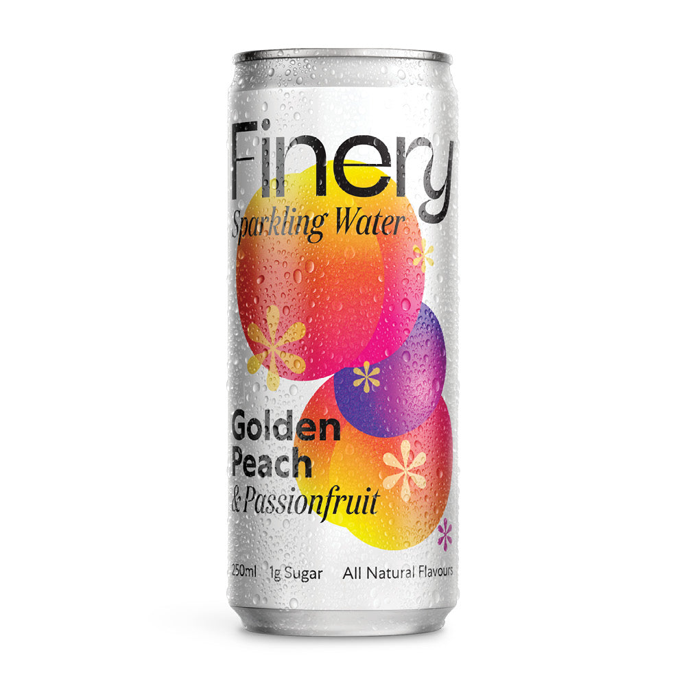 Finery Sparkling Water - 24 Pack Golden Peach and Passionfruit ...